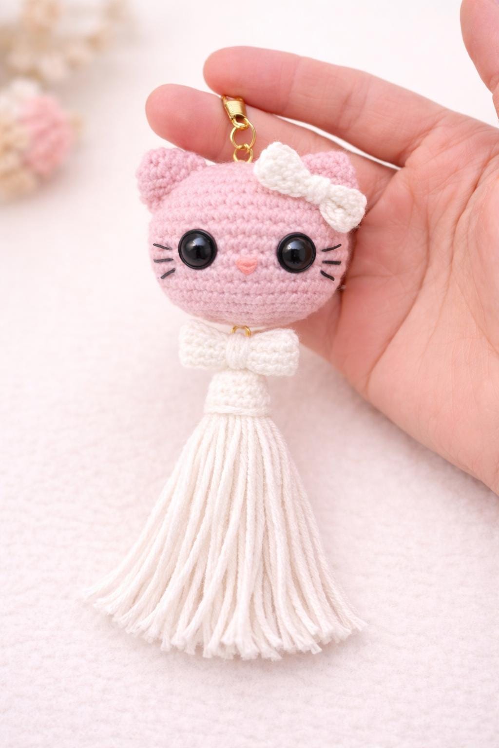 Crochet Cat Keychain Pattern, Kawaii Tassel Amigurumi (PDF Pattern) - Etsy