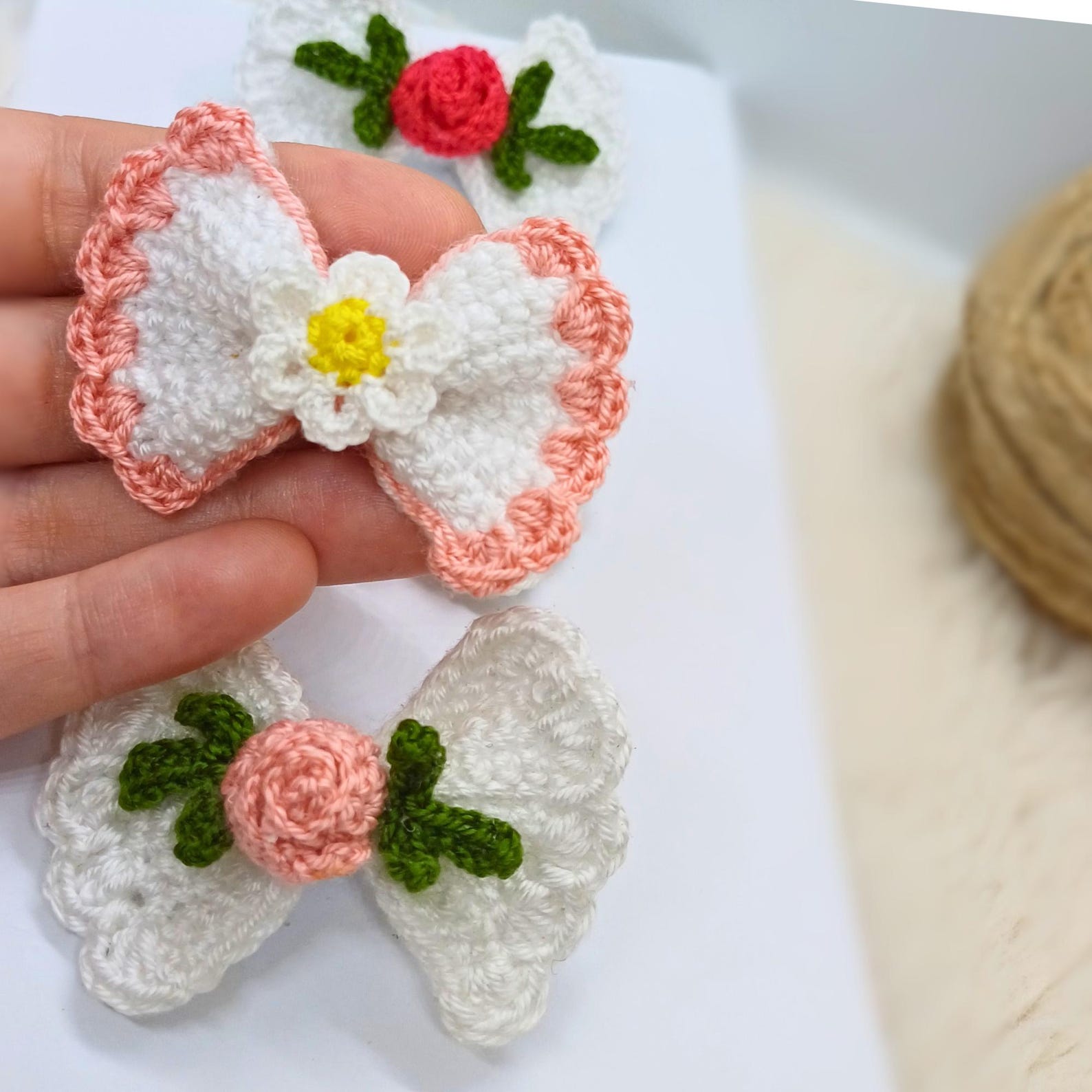 Crochet Flower Hair Bow Patterns: Easy DIY (PDF Download) - Etsy