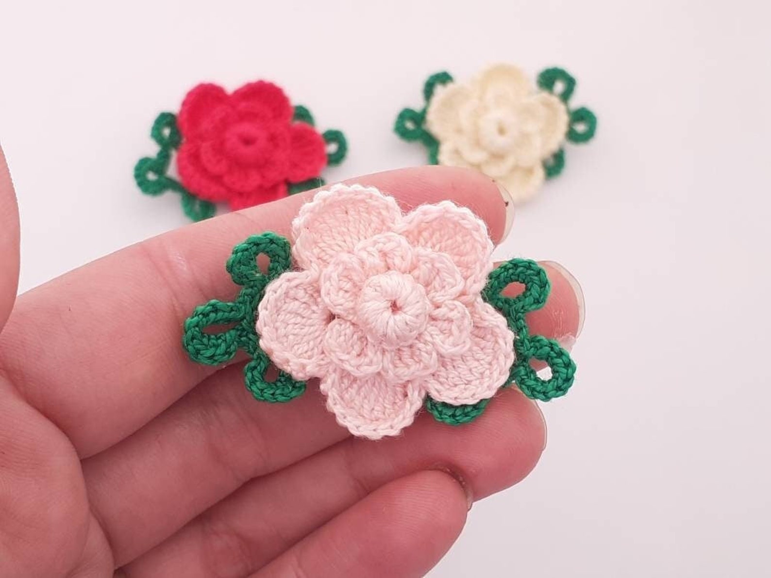 Crochet Flower Applique PDF Pattern. - Etsy
