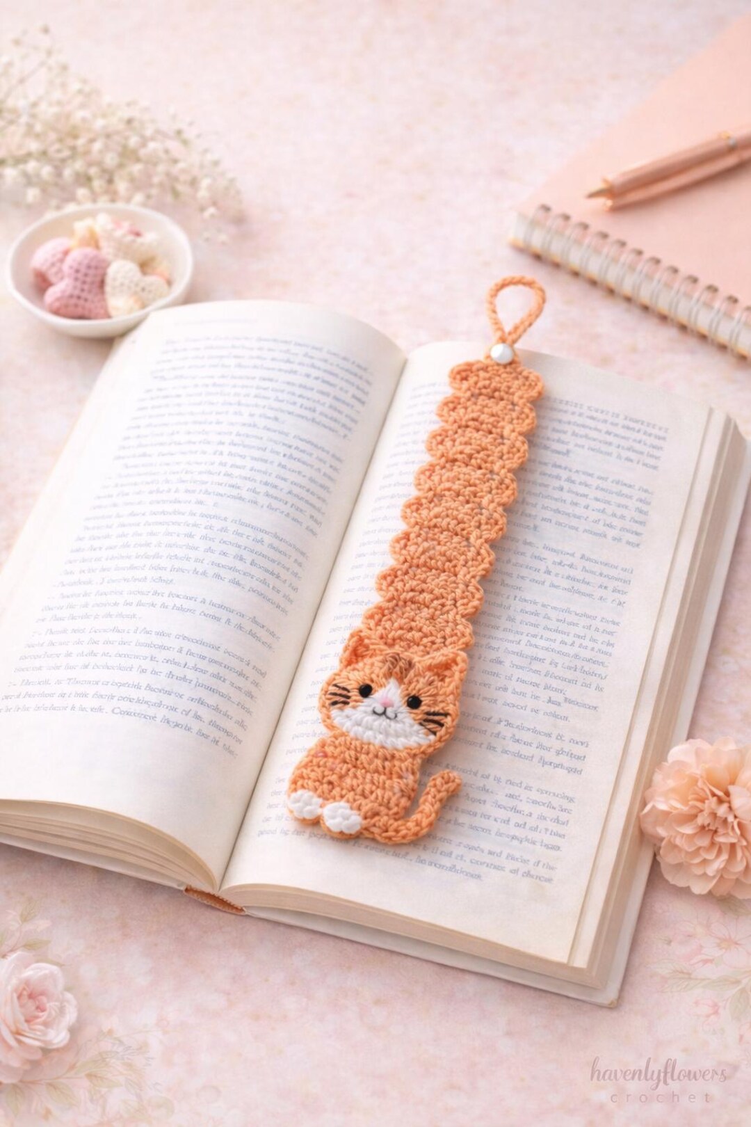 Crochet Cat Bookmark Pattern, Intermediate Flat Amigurumi (PDF Pattern ...