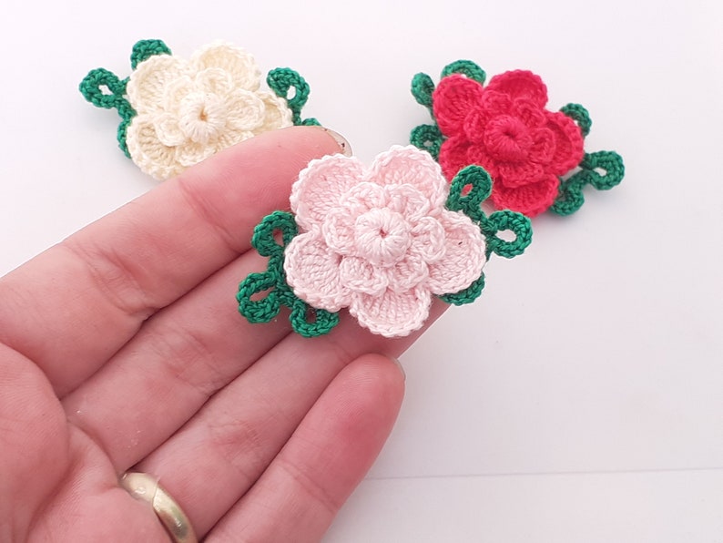 Crochet Flower Applique PDF Pattern. - Etsy
