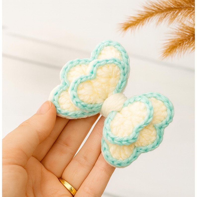 Crochet Butterfly Bow Pattern: Double-layer Appliqué (PDF Download) - Etsy
