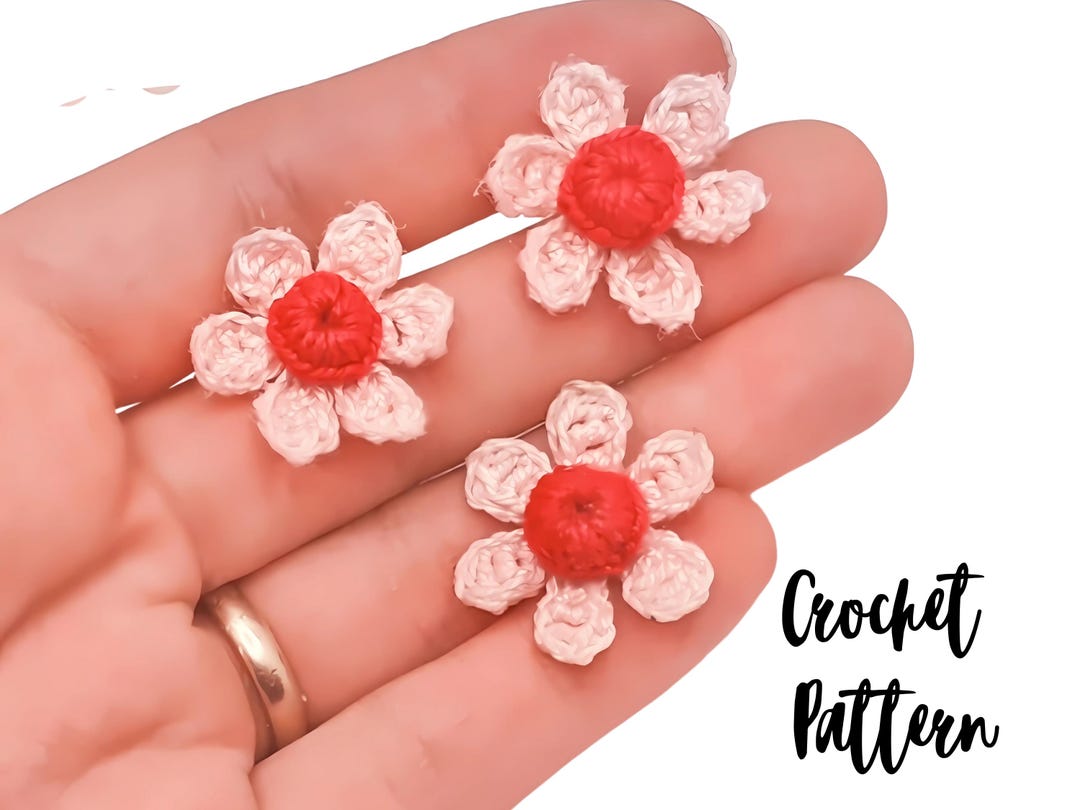 Crochet Small Flower Pattern. Crochet Mini Flower for Jewellery ...