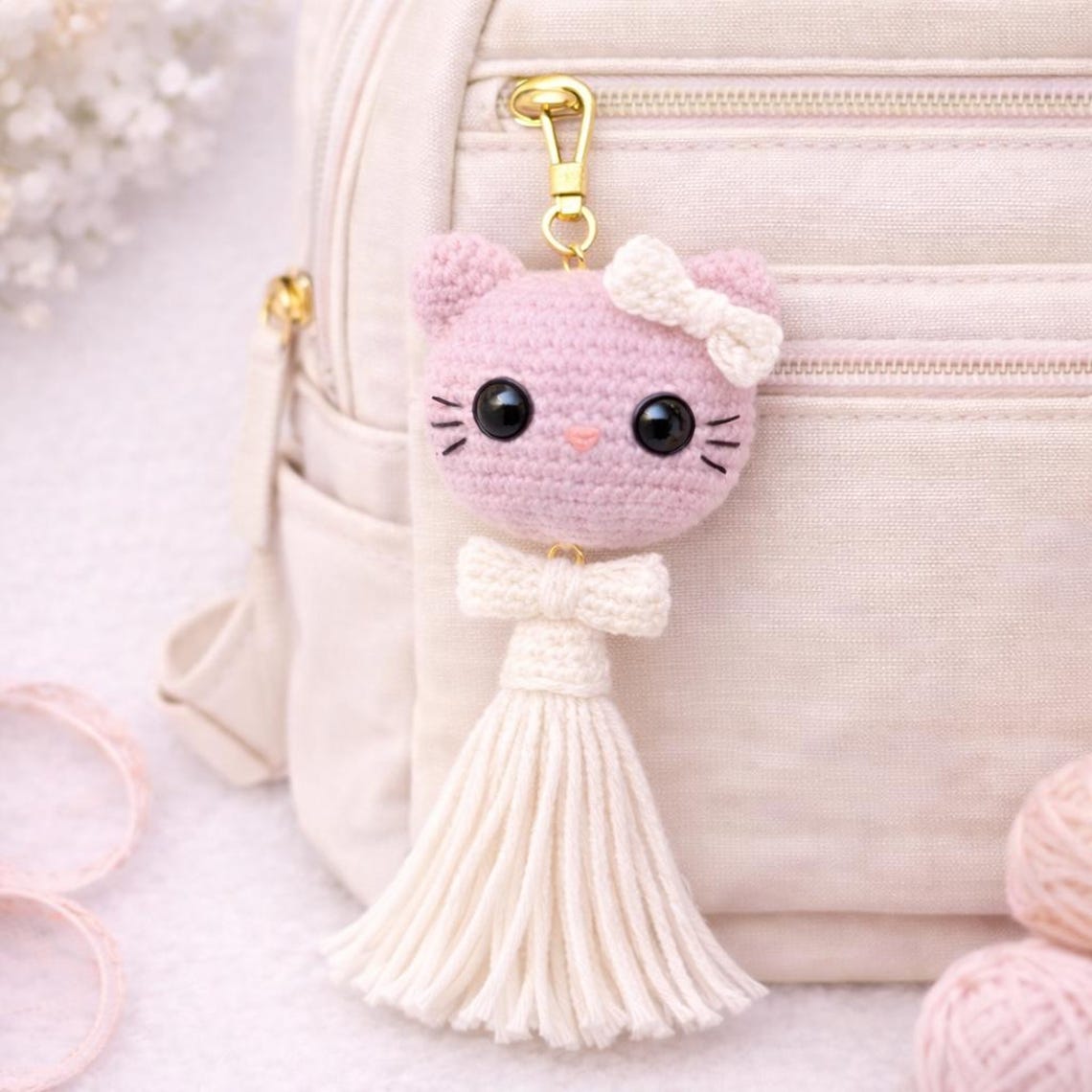 Crochet Cat Keychain Pattern, Kawaii Tassel Amigurumi (PDF Pattern) - Etsy