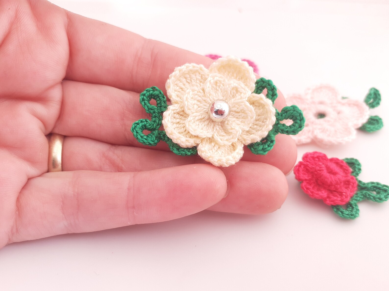 Crochet Flower Applique PDF Pattern. - Etsy