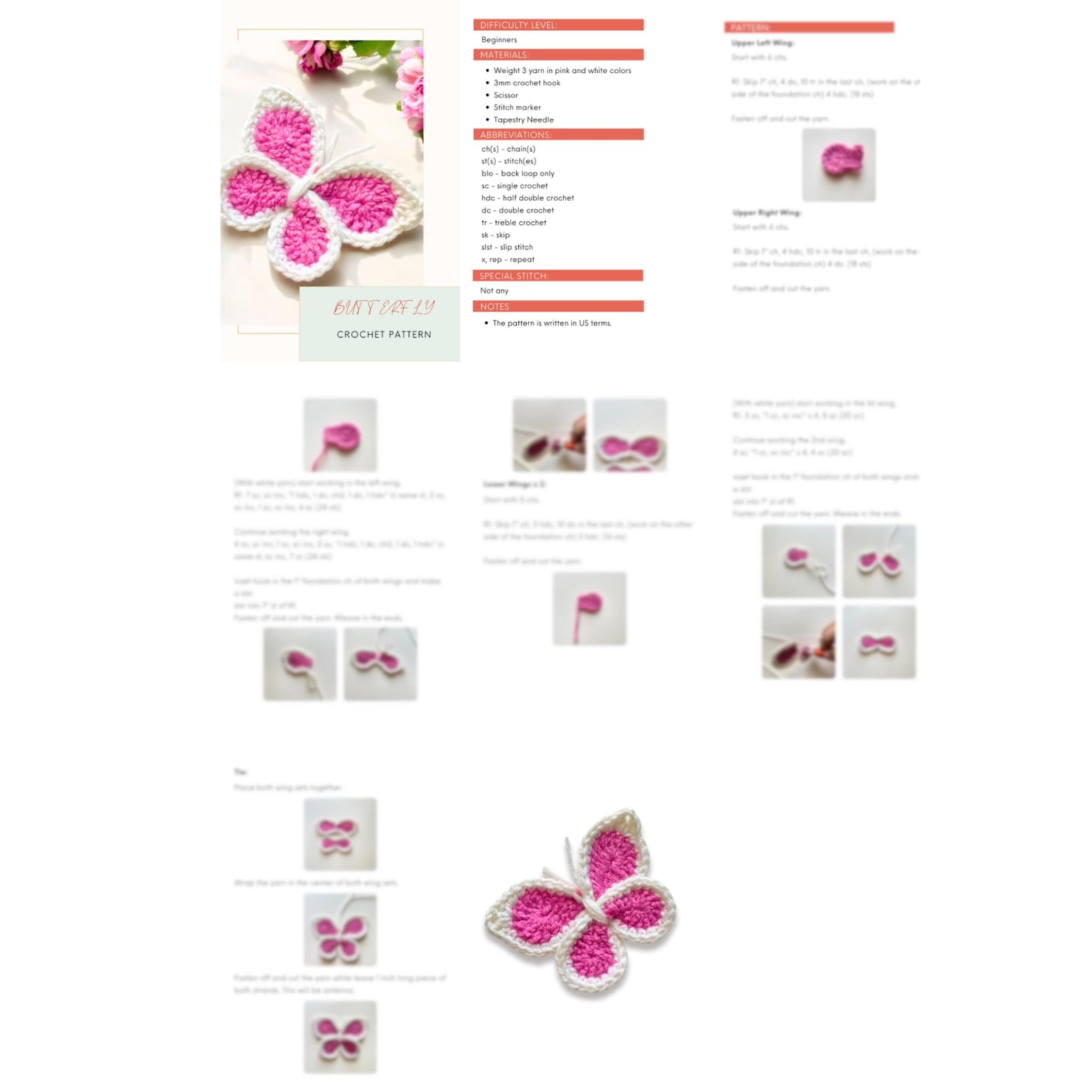 Crochet Bag Charms Pattern Bundle: Butterfly, Bow, Flower (PDF Download ...