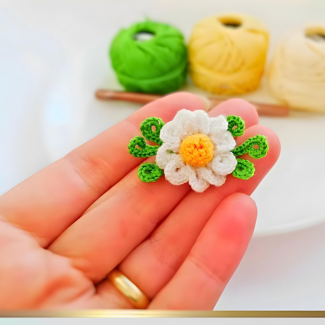 Daisy Flower Crochet Pattern. Croche Mini Flower. Micro Crochet Cute ...