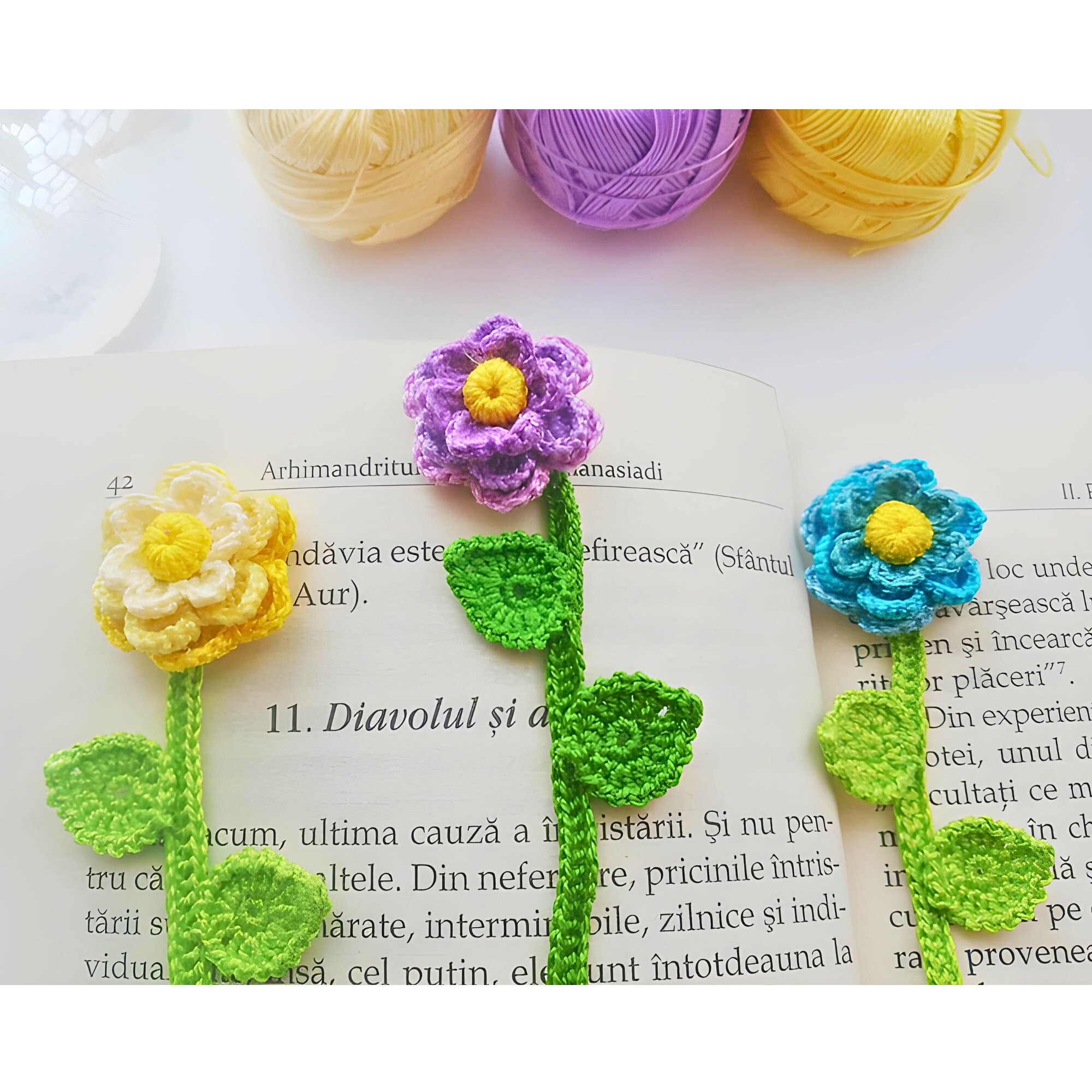 Flower Bookmark Crochet Pattern-crochet Bookmark Pattern Page Holder ...
