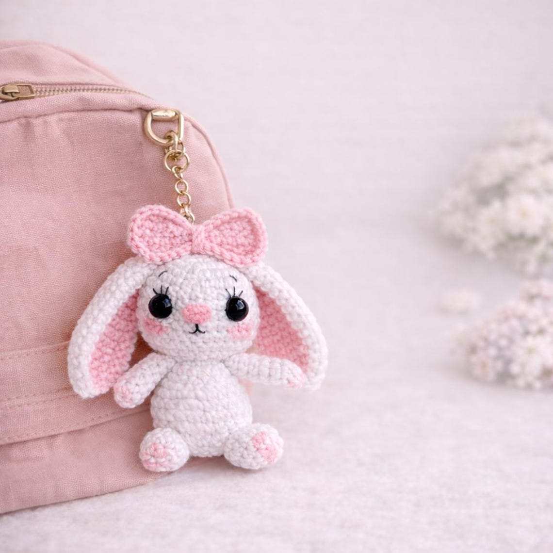 Crochet Bunny Keychain Pattern | Amigurumi Bag Charm (PDF Pattern) - Etsy