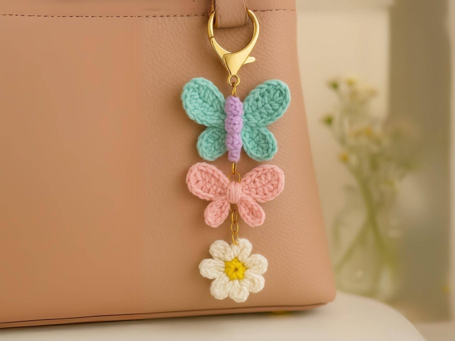 Crochet Butterfly Bag Charm Pattern: Beginner-friendly Keychain (PDF ...