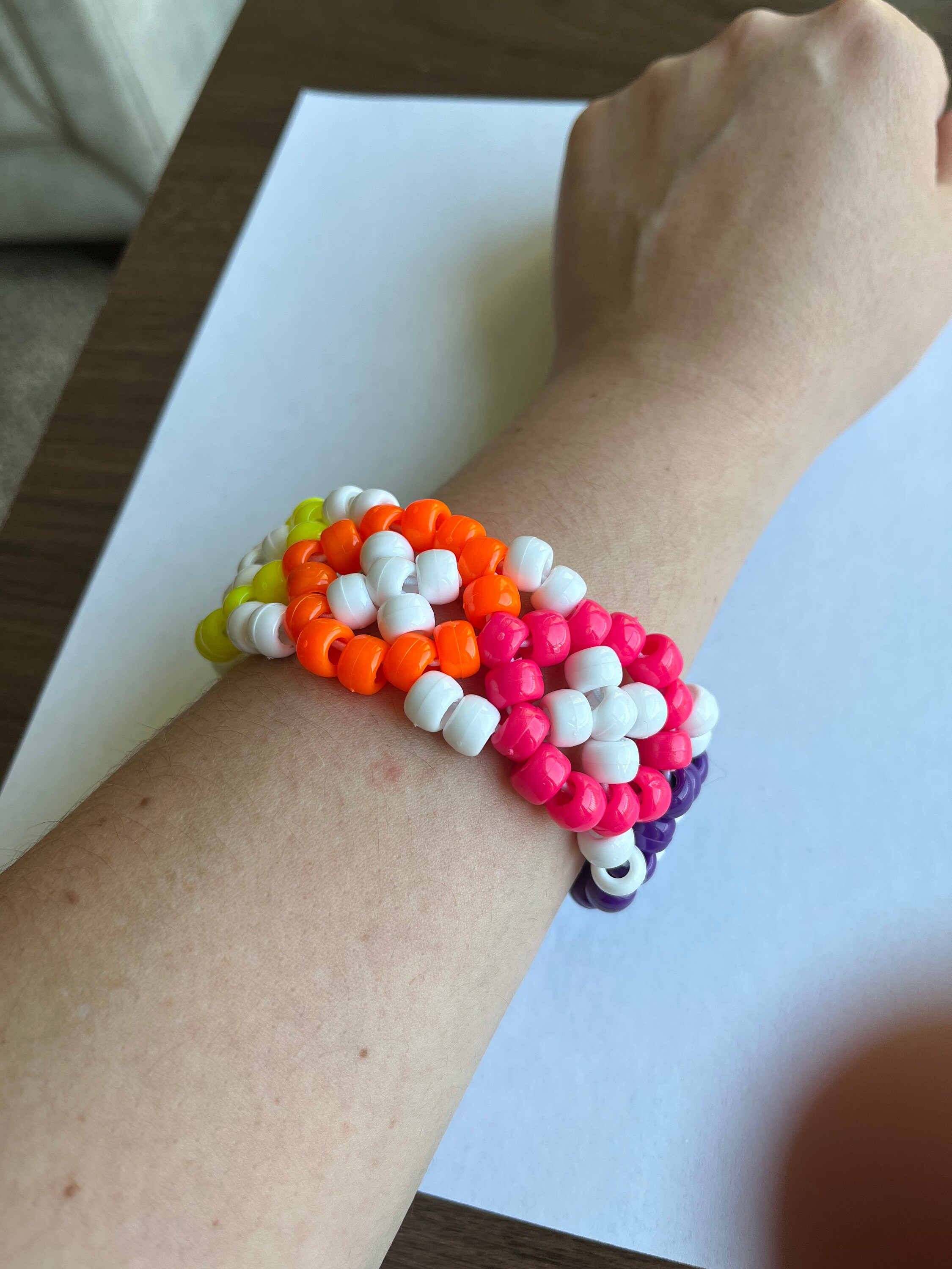 2D DNA Rainbow Kandi Cuff Bracelet in Black or White. Perfect for Any ...