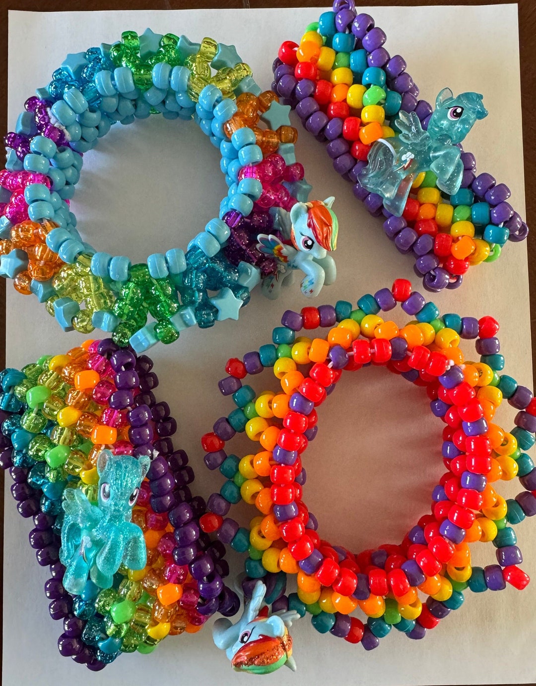 Mlp Rainbow Kandi Cuff Bracelet. Rave EDM EDC Rainbow PLUR Festival ...