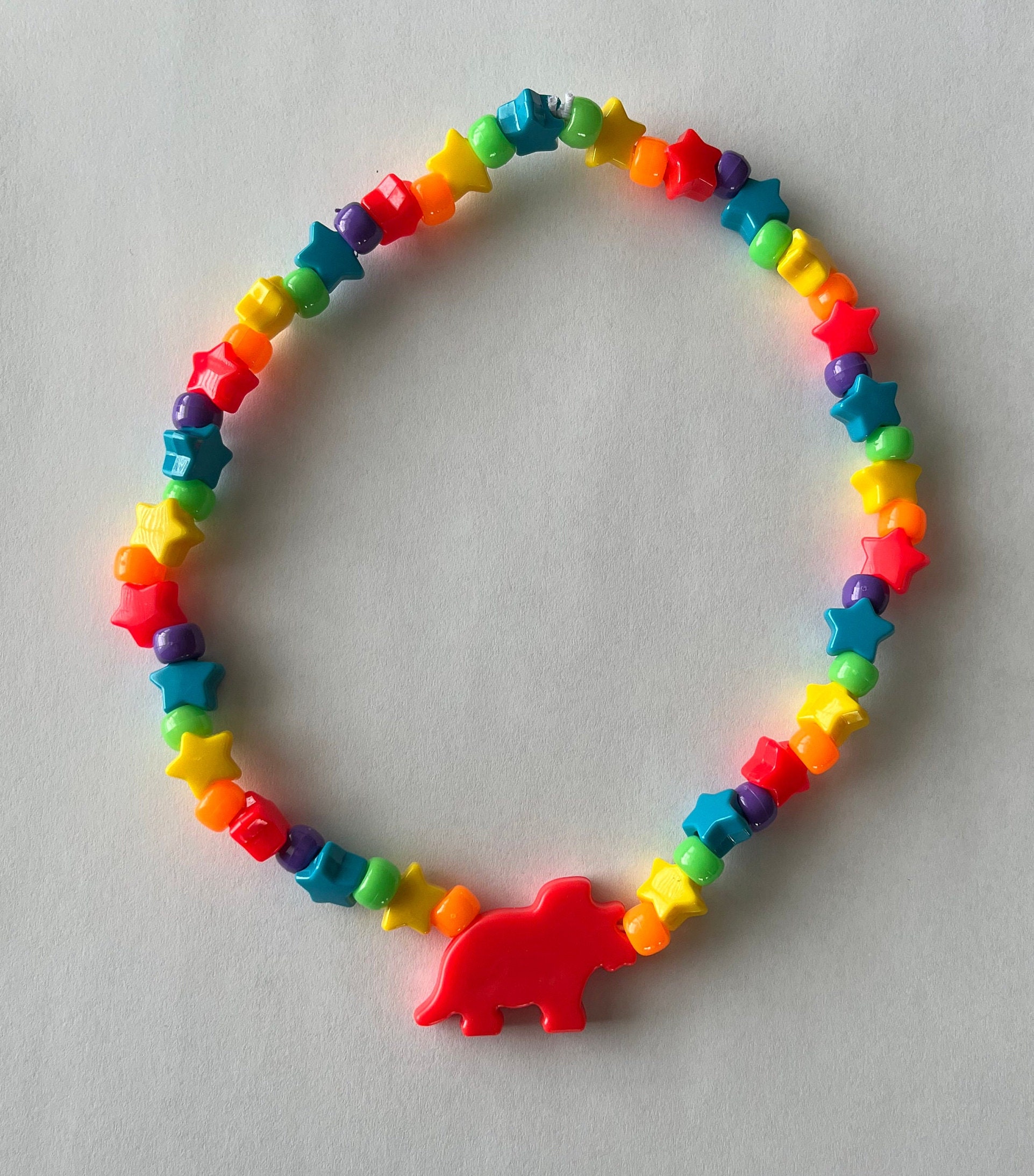 Rainbow Dinosaur Kandi Choker Necklace. Rave EDM EDC Rainbow - Etsy