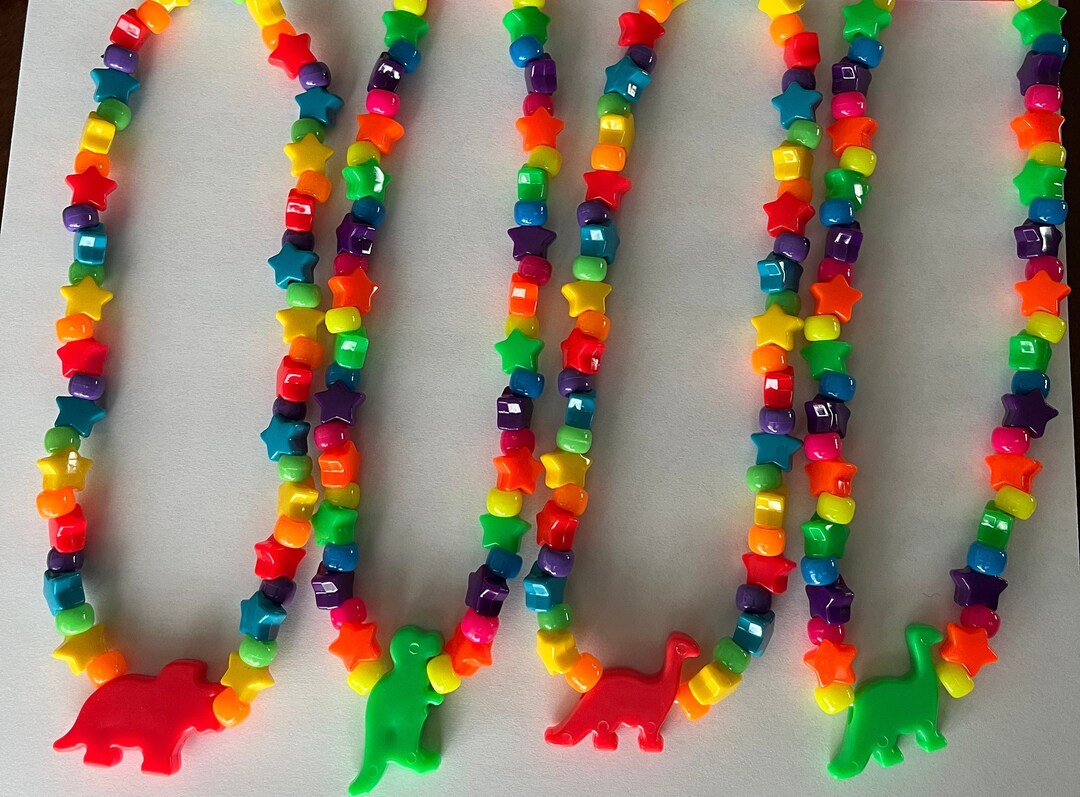 Rainbow Dinosaur Kandi Choker Necklace. Rave EDM EDC Rainbow PLUR ...