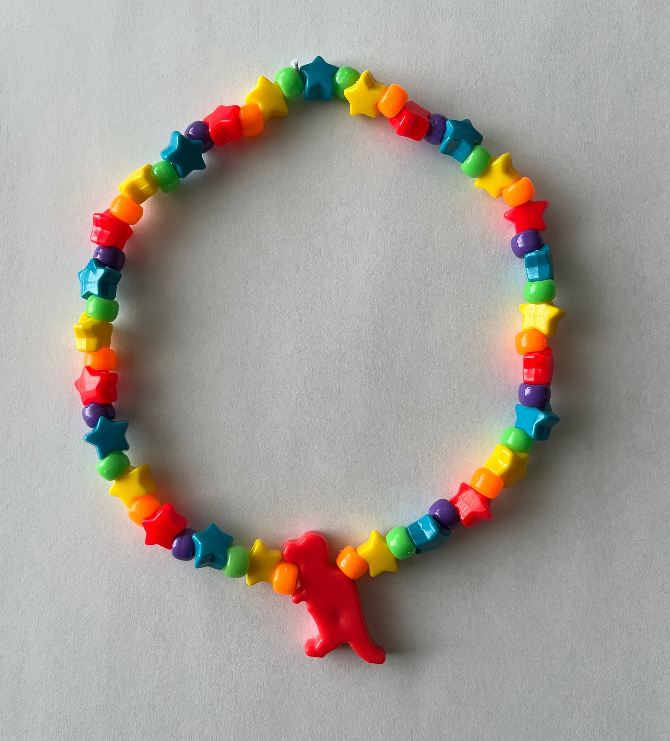 Rainbow Dinosaur Kandi Choker Necklace. Rave EDM EDC Rainbow - Etsy