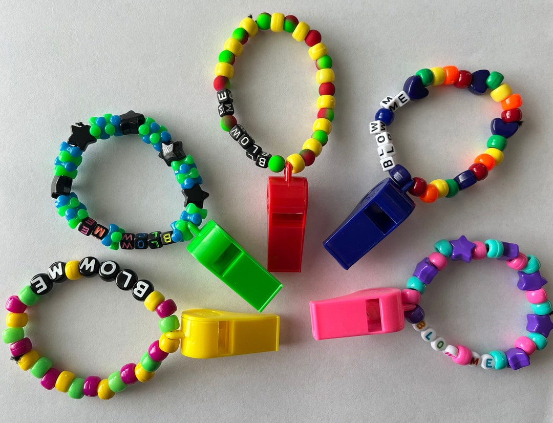 Party Whistle Kandi Single Bracelet. Assorted Colors, Perfect for the ...