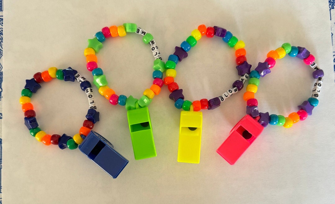 Party Whistle Kandi Single Bracelet. Assorted Colors, Perfect for the ...