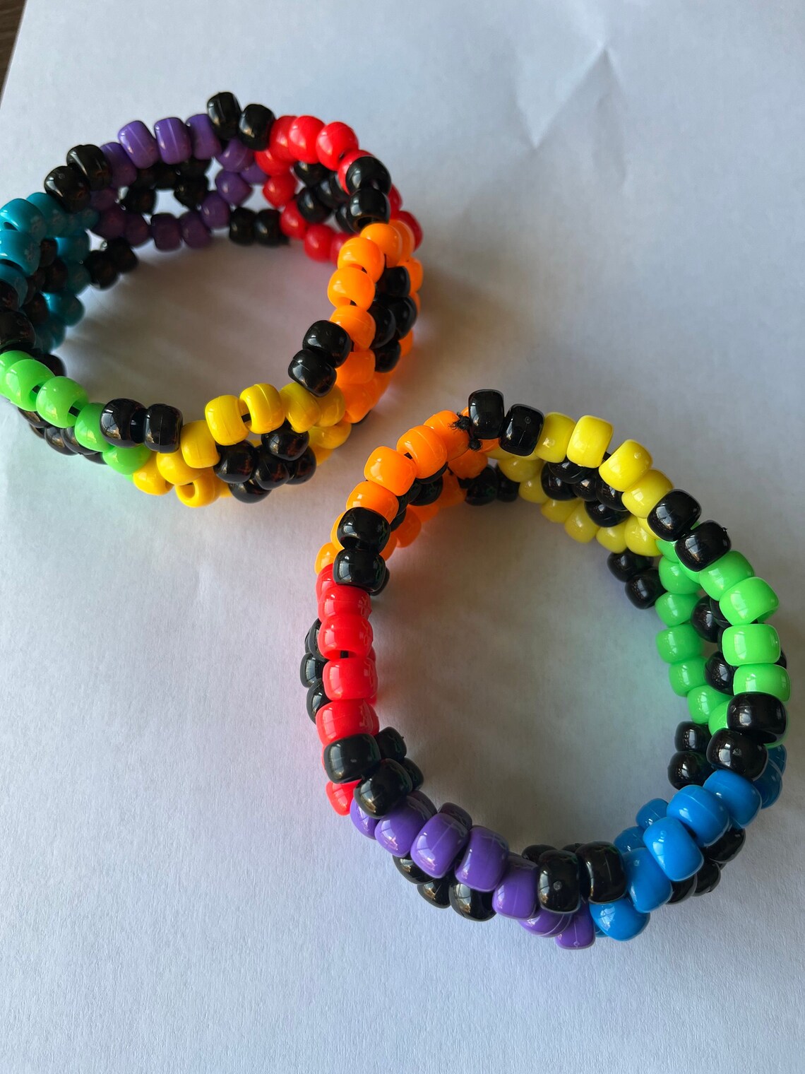 2D DNA Rainbow Kandi Cuff Bracelet in Black or White. Perfect for Any ...