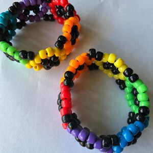 2D DNA Rainbow Kandi Cuff Bracelet in Black or White. Perfect for Any ...