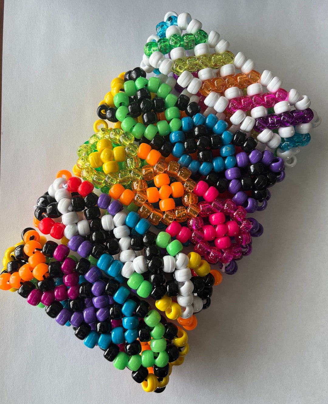 Rainbow Kandi Cuff Bracelet: Rave Festival Accessory - Etsy