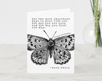 Mark Twain Birthday Card - Etsy