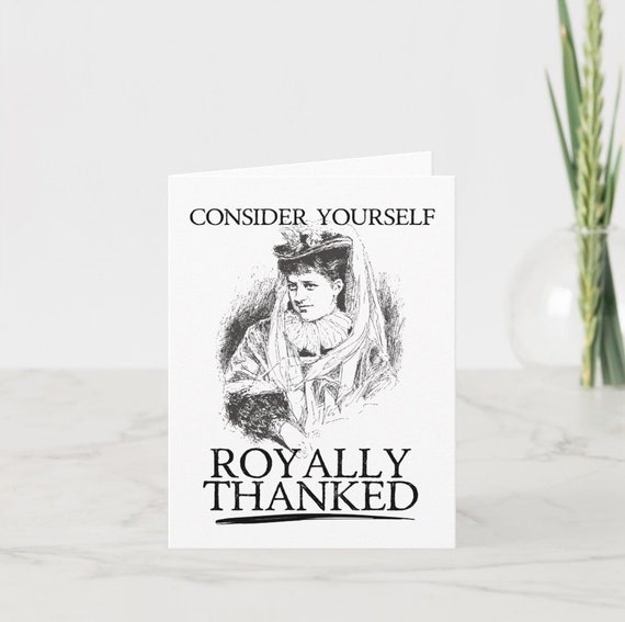 Thank You Royally Monarchy Queen Greeting Card Notecard - Etsy