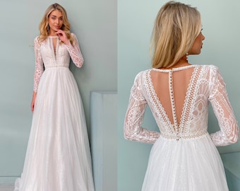 Closed Back Wedding Dress - Etsy