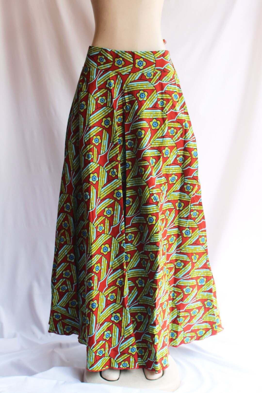 Ankara Long Flare Skirt/ Print High Waist Skirt - Etsy