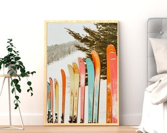 Colorful Ski Kodak Photography Wall Art Print, Ski Slopes Wall Decor ...