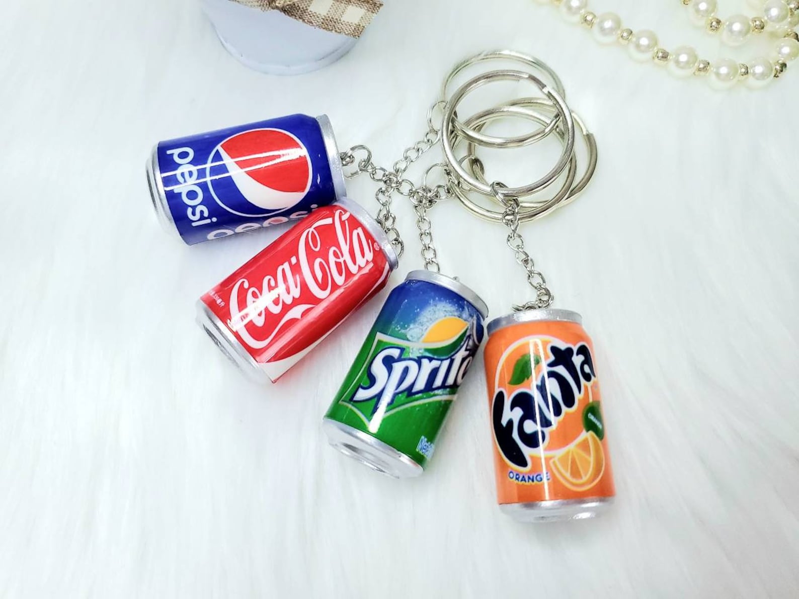 Soda Can Keychain/ Pepsi, Coca Cola, Fanta, Sprite Keychain/ Light ...