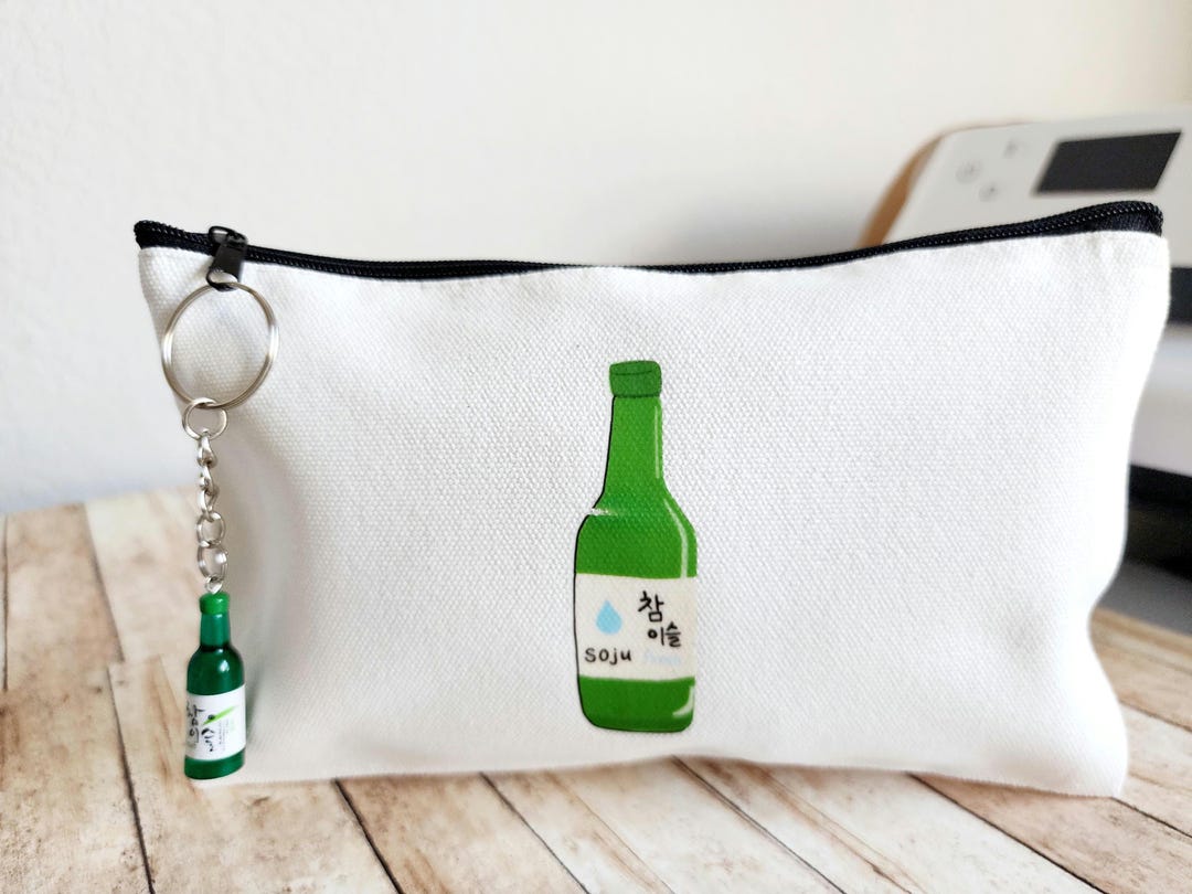 Soju 소주 Cosmetic Pouch, Korean Liquor Soju Cosmetic Pouch/ Korean ...