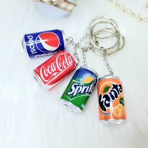 Soda Can Keychain/ Pepsi, Coca Cola, Fanta, Sprite Keychain/ Light ...