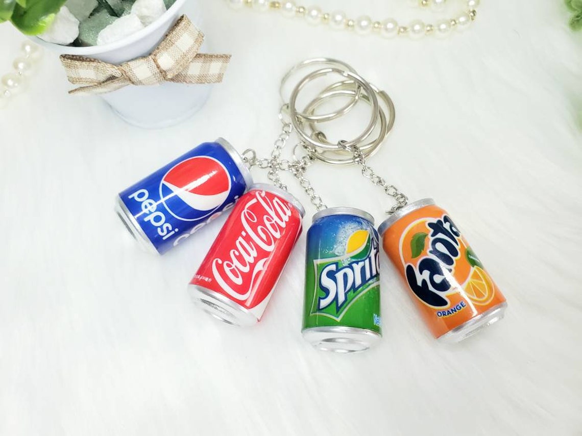 Soda Can Keychain/ Pepsi, Coca Cola, Fanta, Sprite Keychain/ Light ...