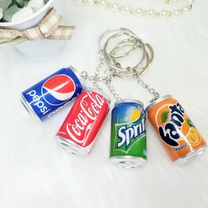 Soda Can Keychain/ Pepsi, Coca Cola, Fanta, Sprite Keychain/ Light ...