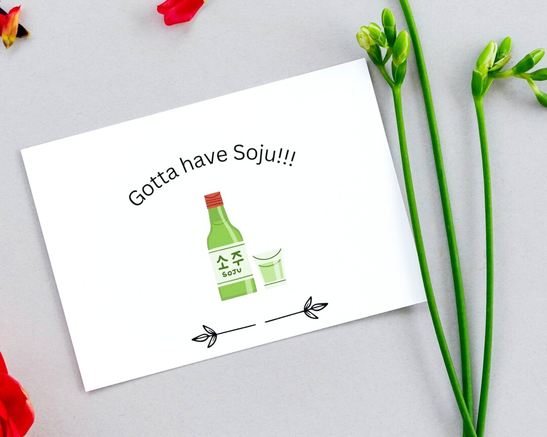 Soju Design Card/ Korean Soju Inspired Stationery/ Soju Card/ Funny ...