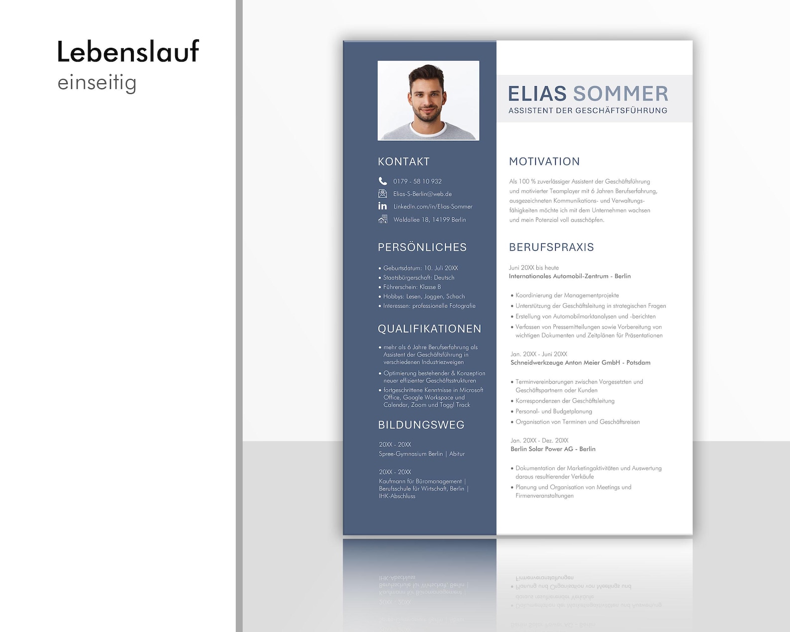 Resume 2026 Blue Gray German Word Curriculum Vitae Template ...