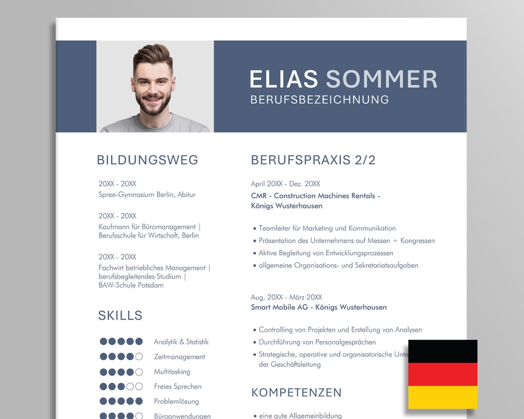 Bewerbungsvorlagen Word blau Lebenslauf Muster Anschreiben Vorlage ...