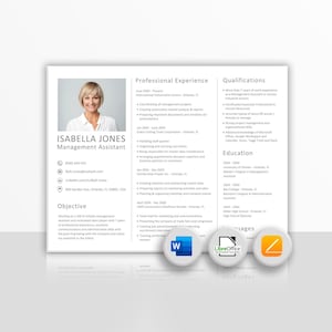 Horizontal Resume USA Widescreen | Word + Open Office + Pages | With ...
