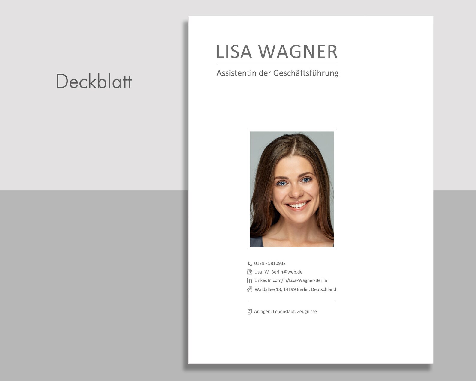 CV Templates 1 2 Pages Cover Letter Example Cover Sheet German - Etsy