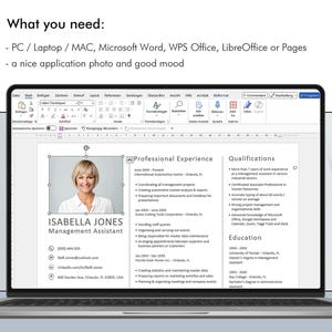 Horizontal Resume USA Widescreen | Word + Open Office + Pages | With ...