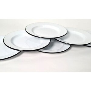 Enamel Dish Plates Set of 5 Pcs. Ø 21cm. Perfect for Breakfast or ...