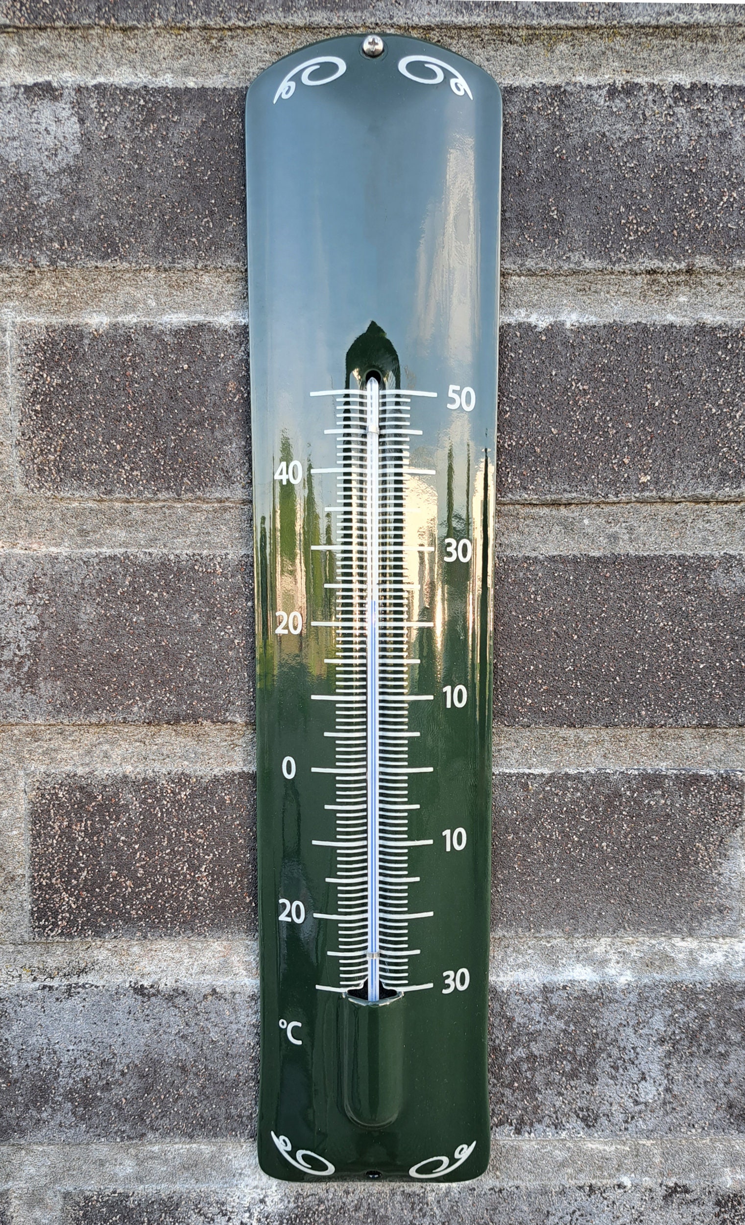 Outdoor Garden Thermometer Enamel 7x32cm - Etsy