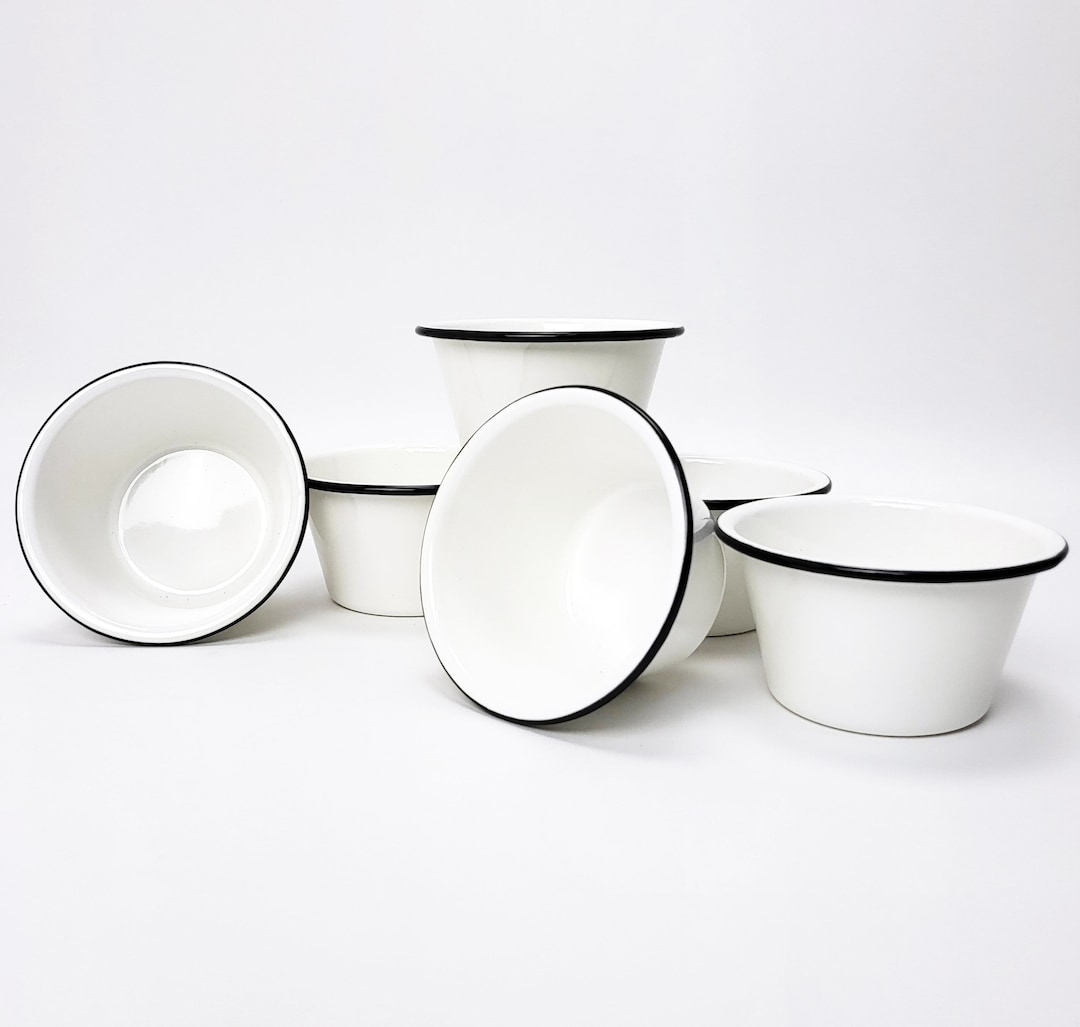 Enamel Bowls Ø12,5x6,5cm. Set of 6 Pcs. - Etsy
