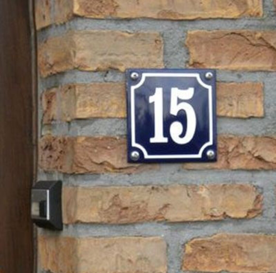 Enamel House Number 10x10cm Handmade in French Style Emaille Huisnummer ...