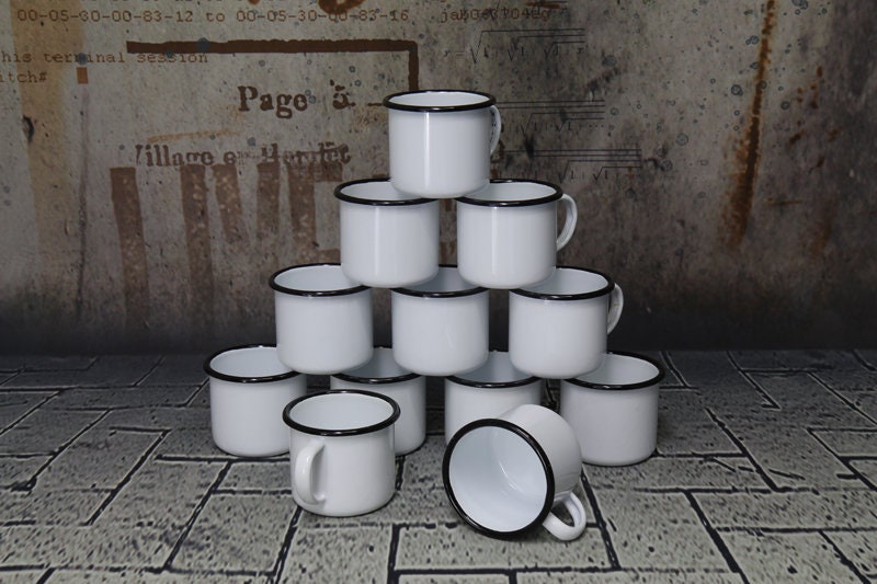 Compleet Emaille Servies Set. Borden, Schaaltjes En Mokken - Etsy