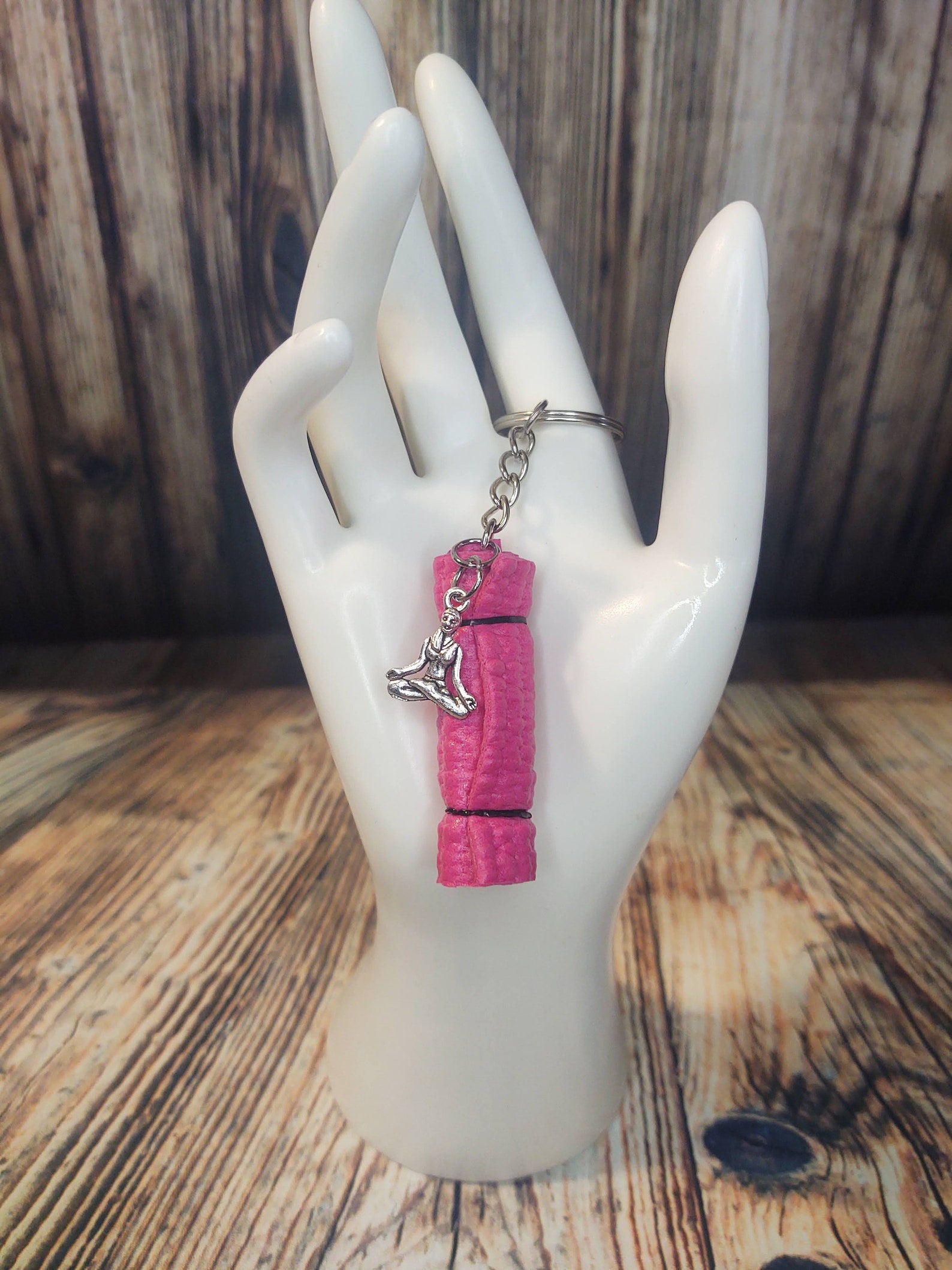 Yoga Mat Keychain - Multiple Charm Options - Etsy