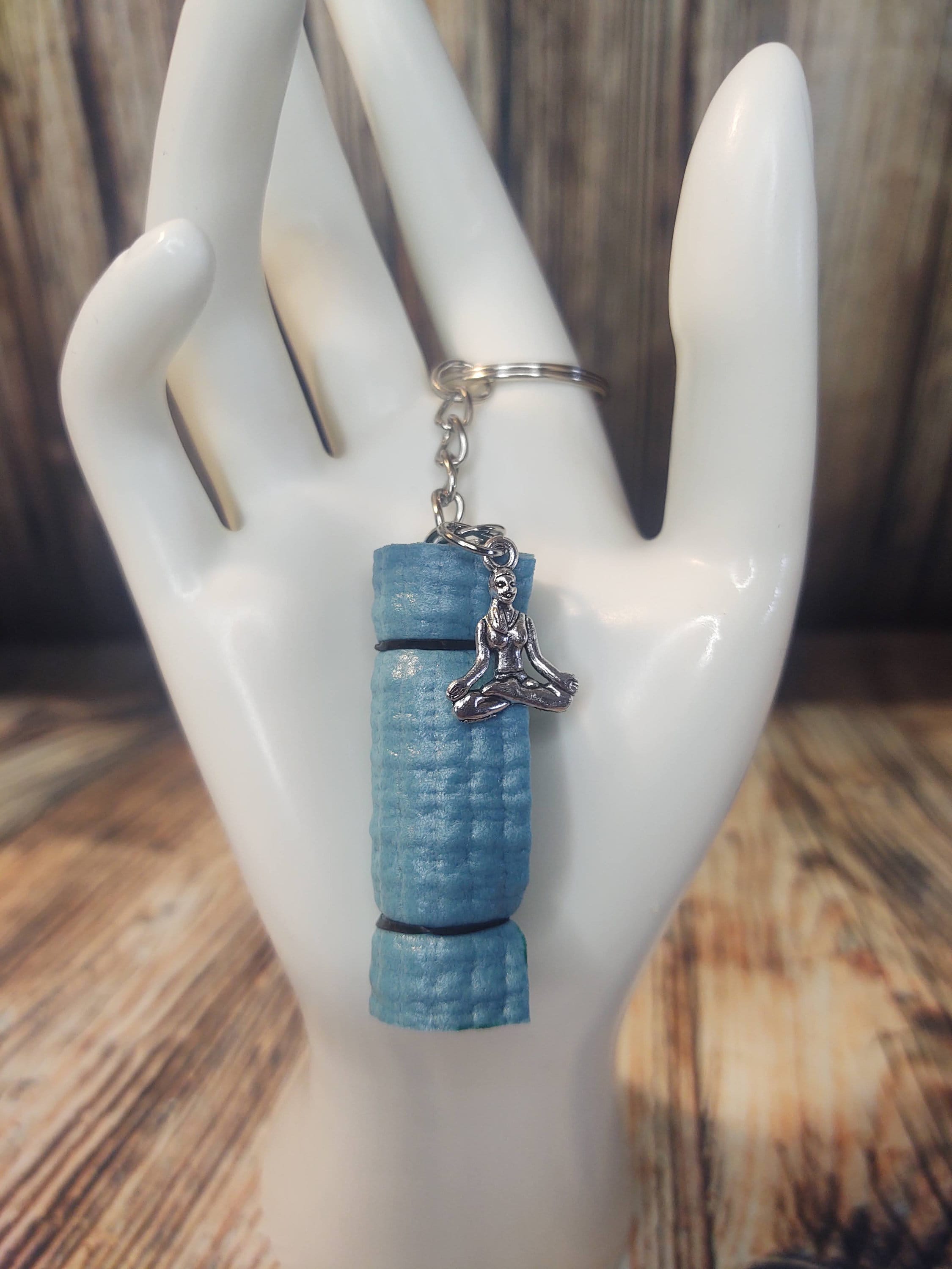 Yoga Mat Keychain - Multiple Charm Options - Etsy UK