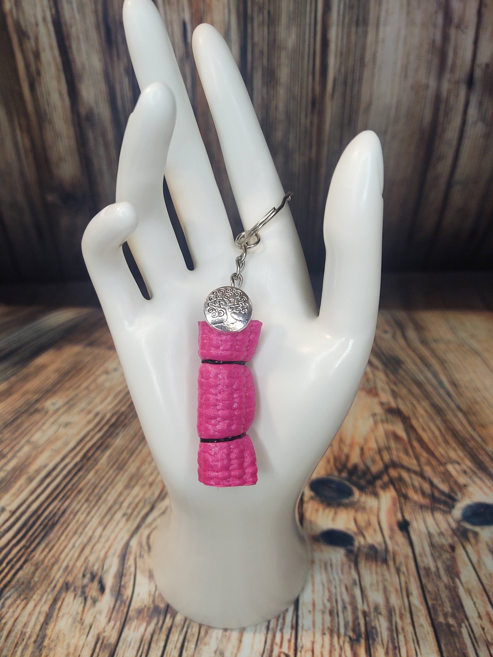 Yoga Mat Keychain - Multiple Charm Options - Etsy