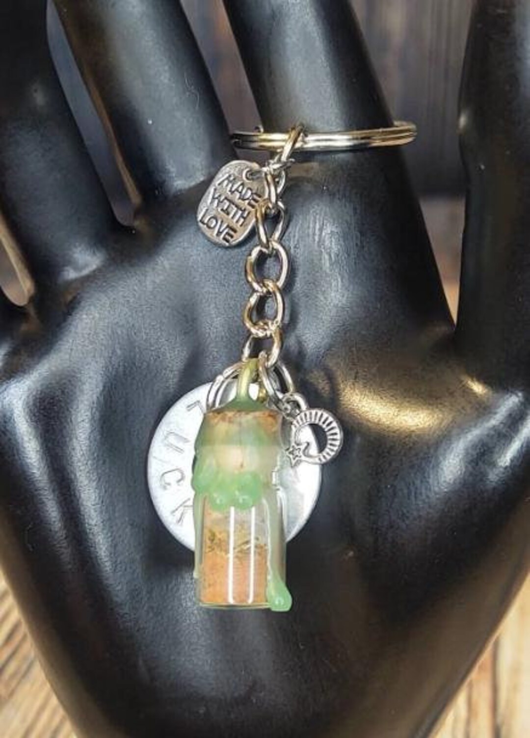 Luck & Prosperity Spell Jar Keychain - Etsy