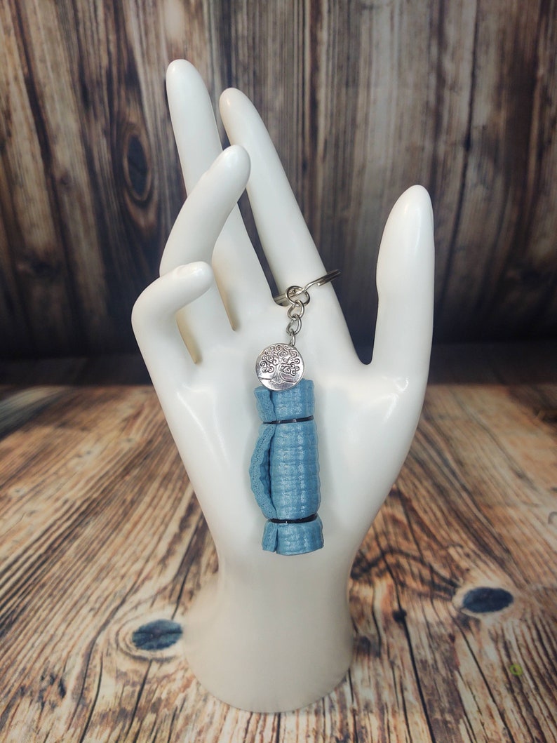 Yoga Mat Keychain - Multiple Charm Options - Etsy